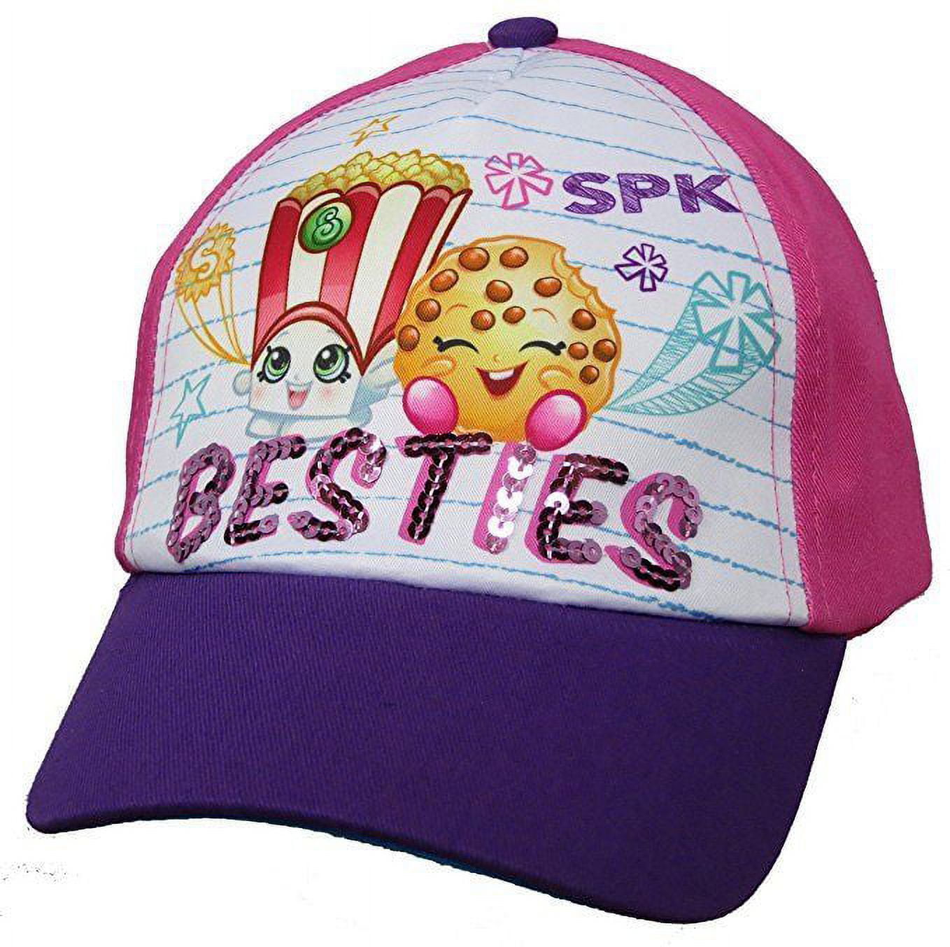 Shopkins Poppy Corn and Kooky Cookie Besties Girls Pink Baseball Hat ...