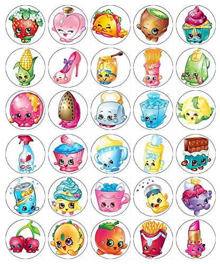 Shopkins Random Cupcake Toppers Edible Paper Image - Walmart.com