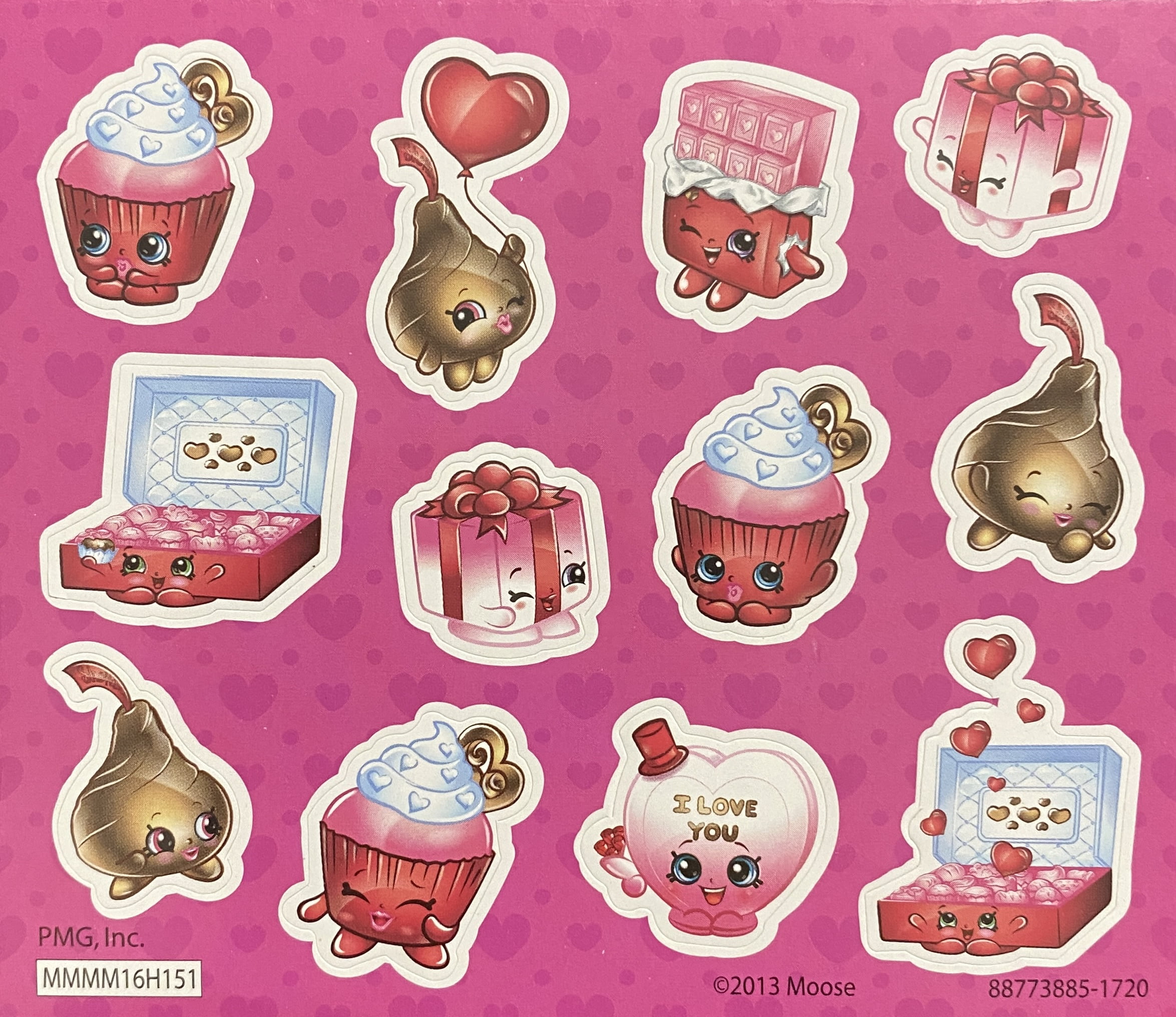 Shopkins Valentine Stickers 3 Sheets - Walmart.com
