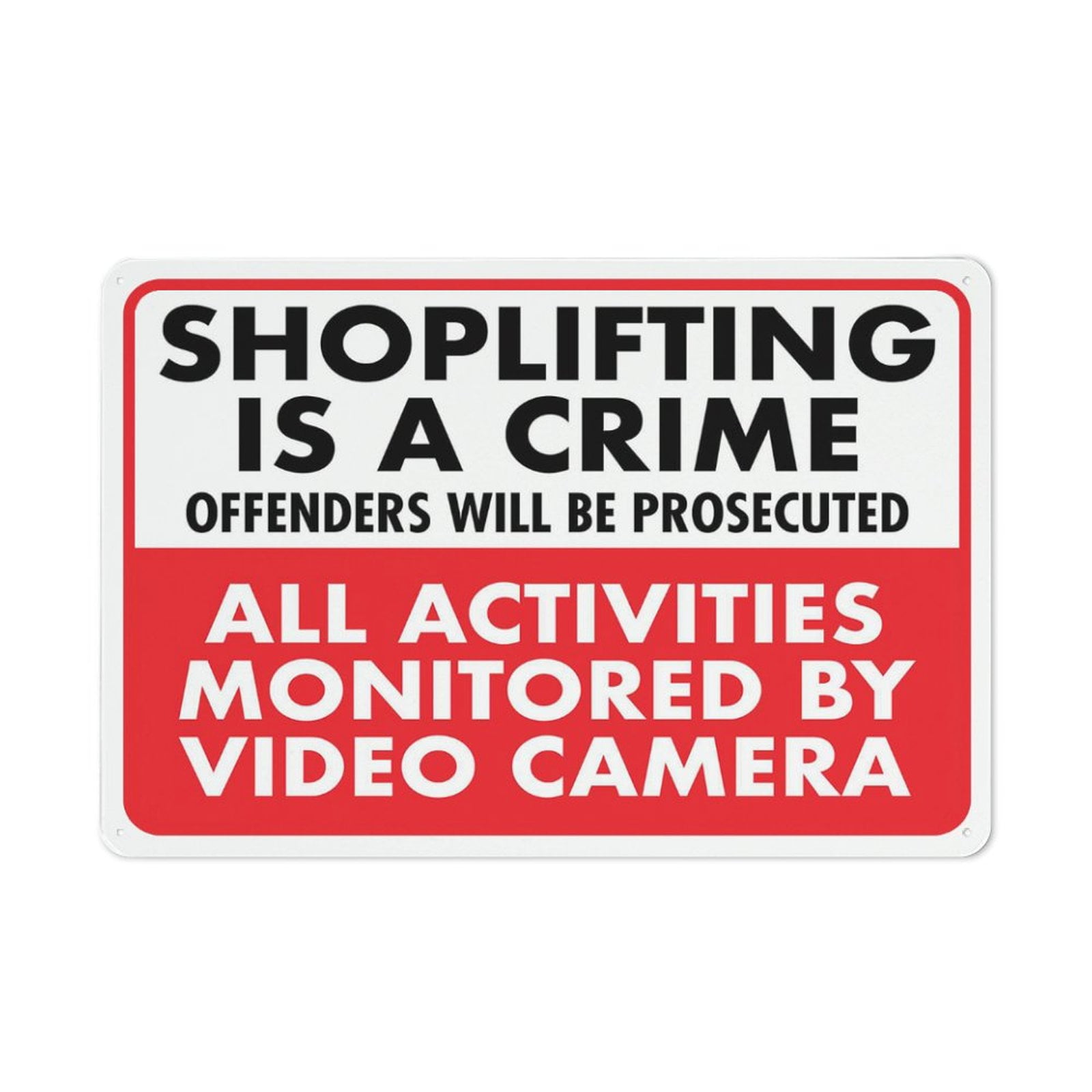 Shoplifting Is A Crime Sign 12 X 8 Inch Metal Sign, Rustproof Aluminum ...