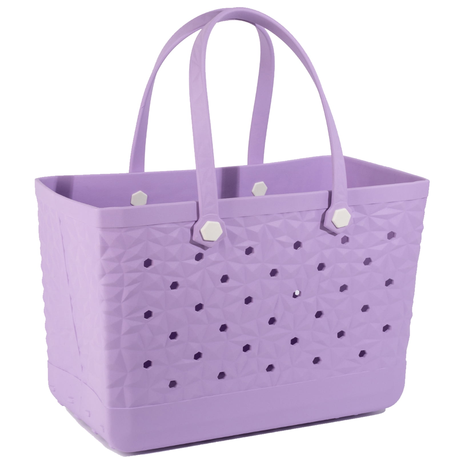 Fuzilin Large Washable Durable EVA Tote Bag, Solid Color Beach Pool ...