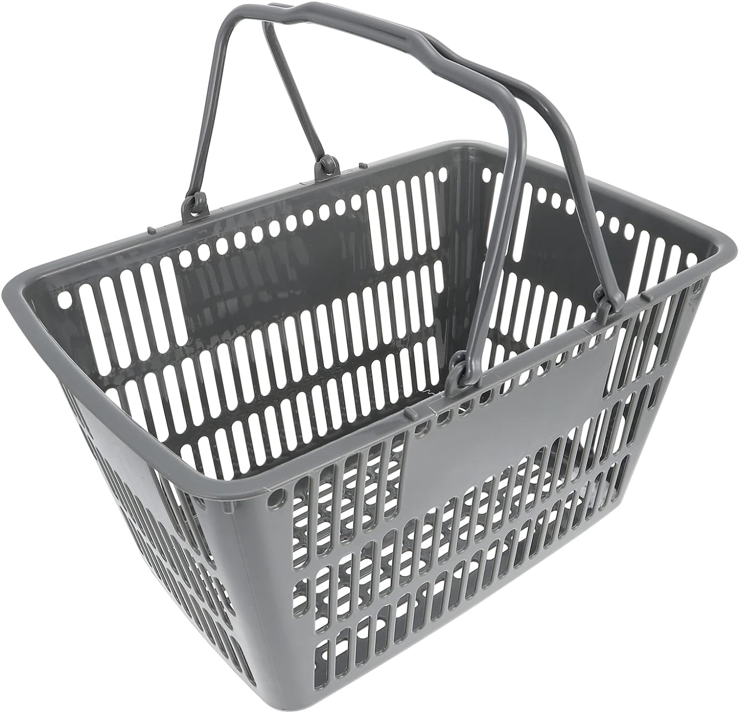 Shopping Basket, Gray Plastic Shopping Basket with Handles Market ...