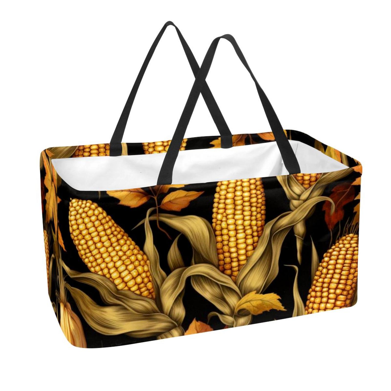 Shopping Basket Reusable Grocery Tote Bag Thanksgiving Corn Storage ...