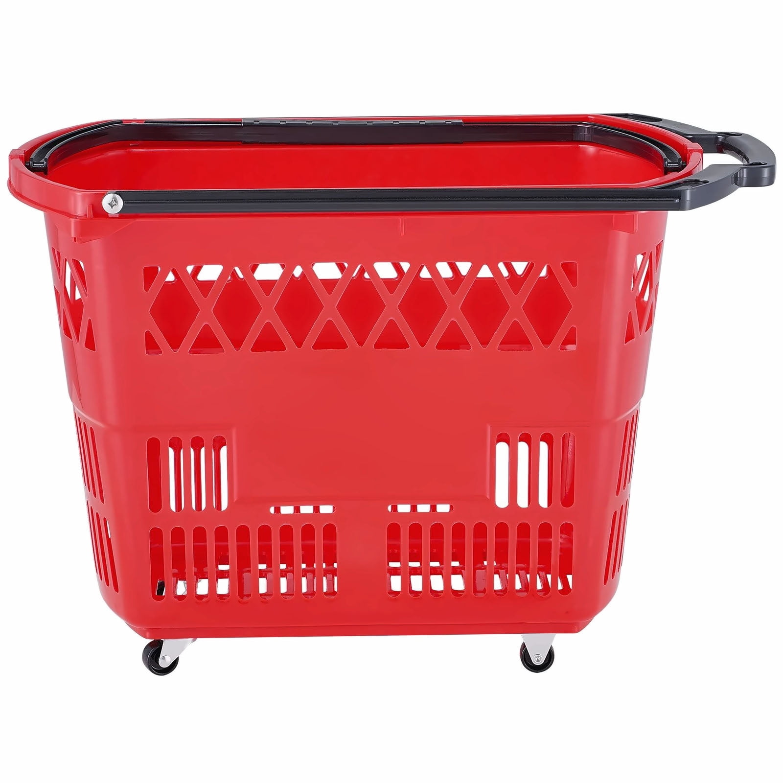 Shopping Baskets 6PCS 39L Rolling Carts with Handles - Plastic Portable ...