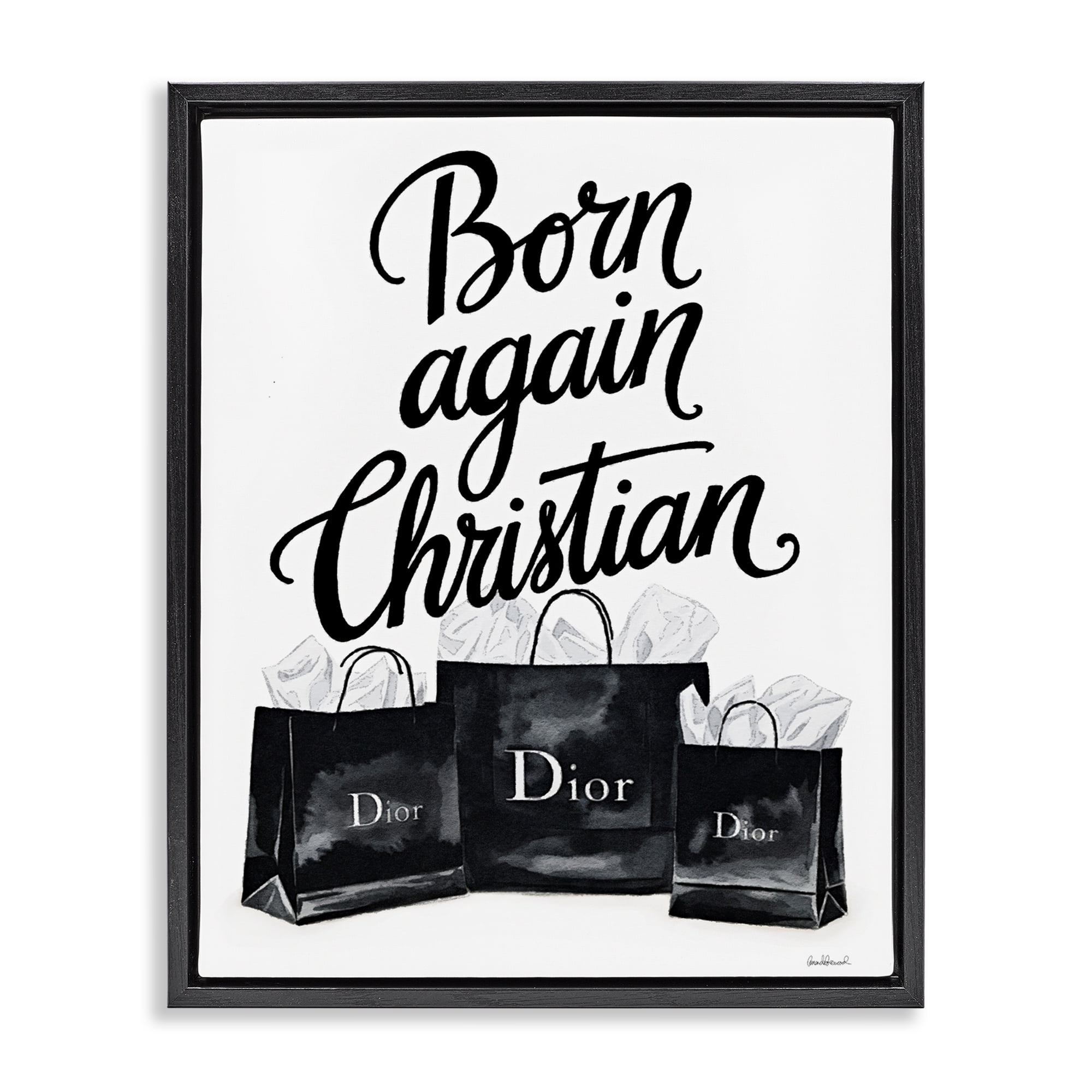 Shopping Born Again Christian Black Framed Floater Canvas Wall Art ...