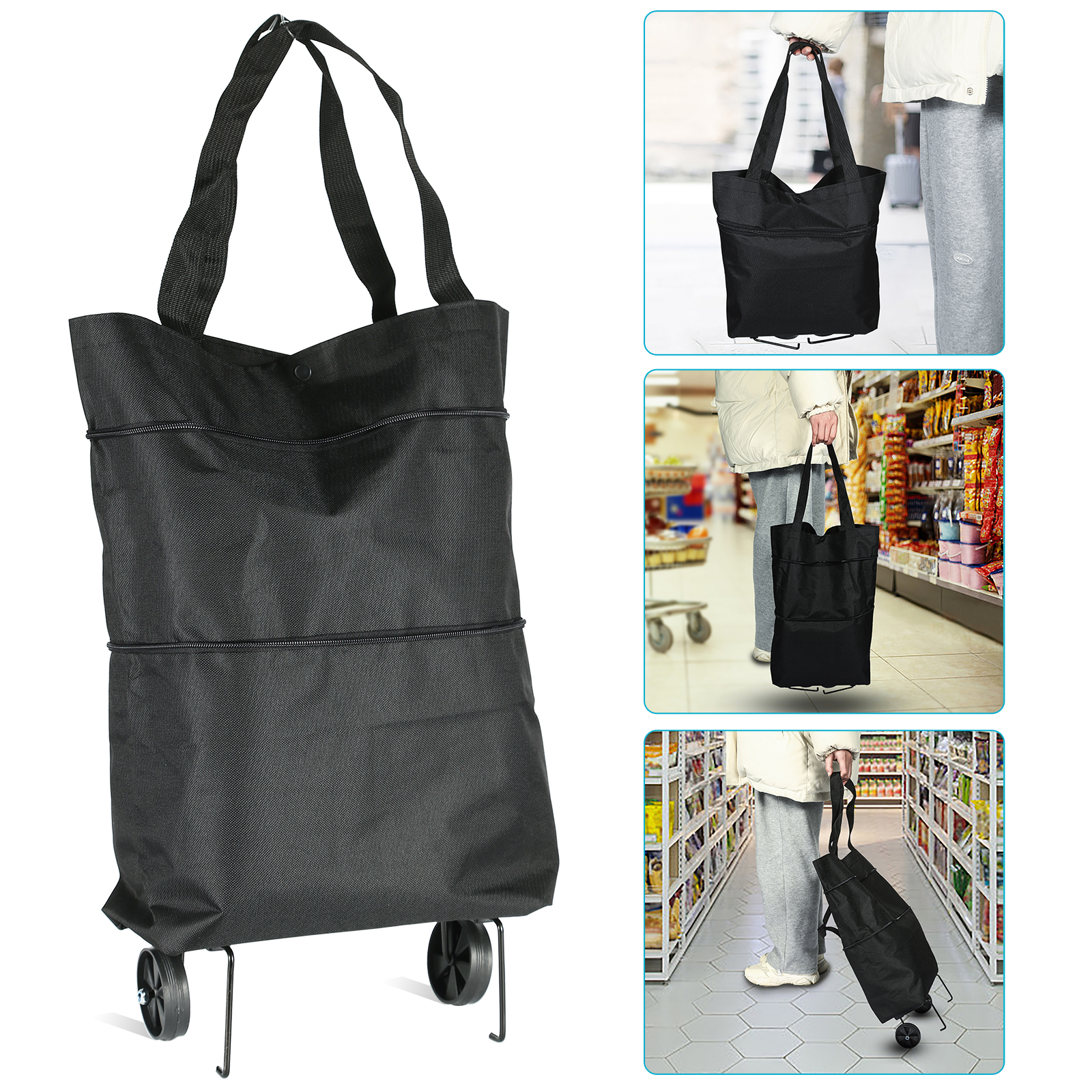 SHOPPING TOTE WITH WHEELS - Walmart.com