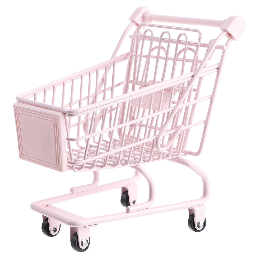 WORGEOUS Pink Iron Mini Shopping Cart For Photography 1Pack 5.89X5.31X3 ...