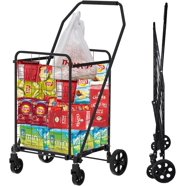 SEEKER Compact Folding Collapsible Adult Grocery Cart with Removable ...