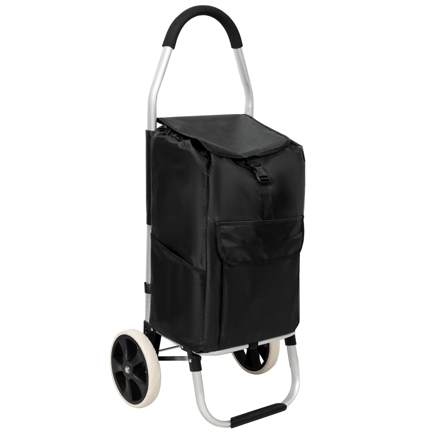 Shopping Trolley with Wheels Trolley Black Foldable Shopping Cart ...