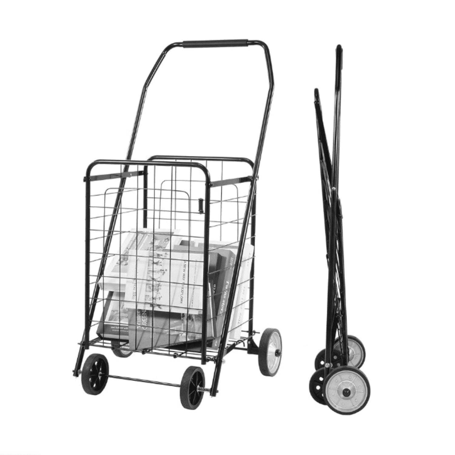 Shopping Utility Cart, Collapsible Durable Grocery Utility Cart with ...
