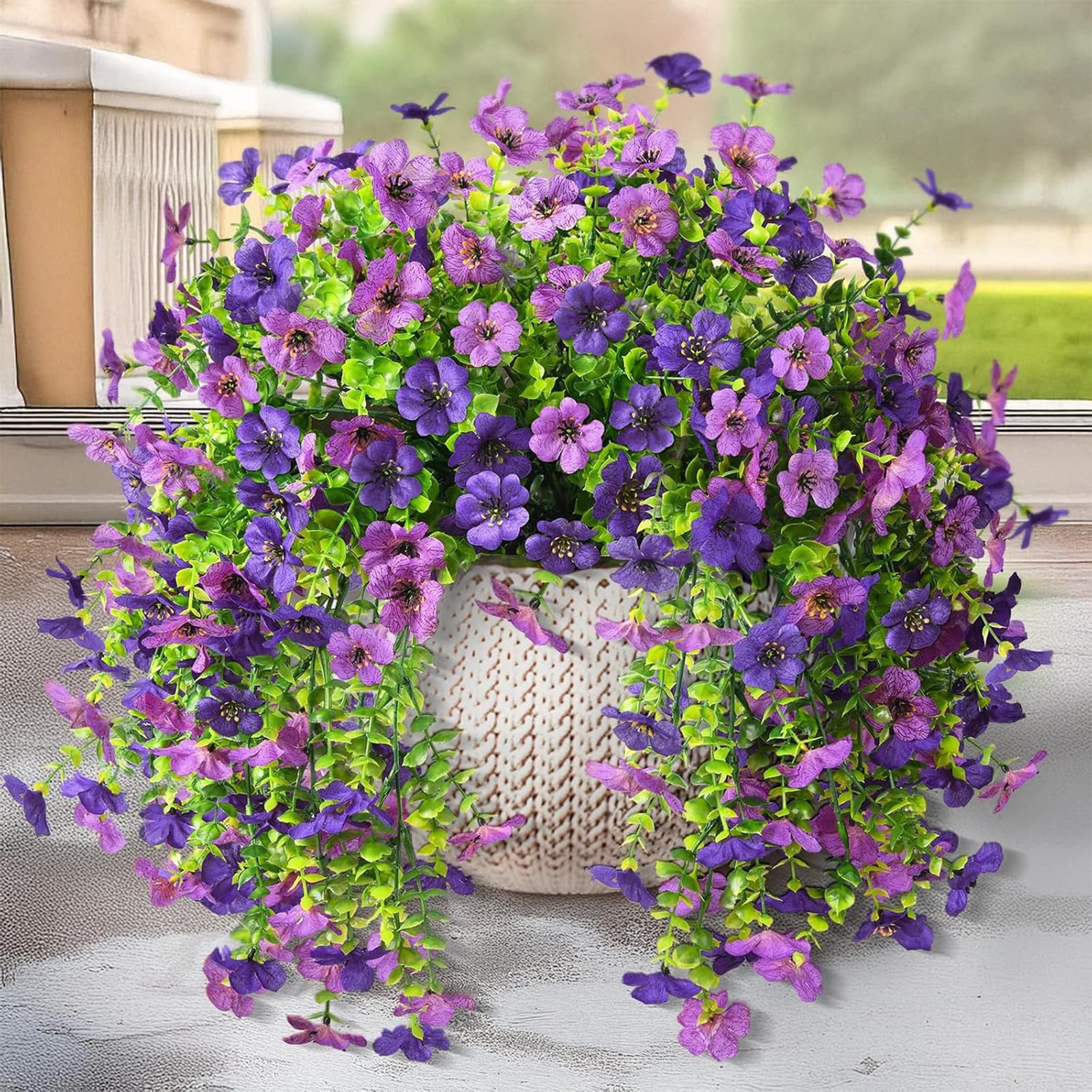 Shopstickrt Artificial Petunias, Artificial Petunias for Outdoors Uv ...