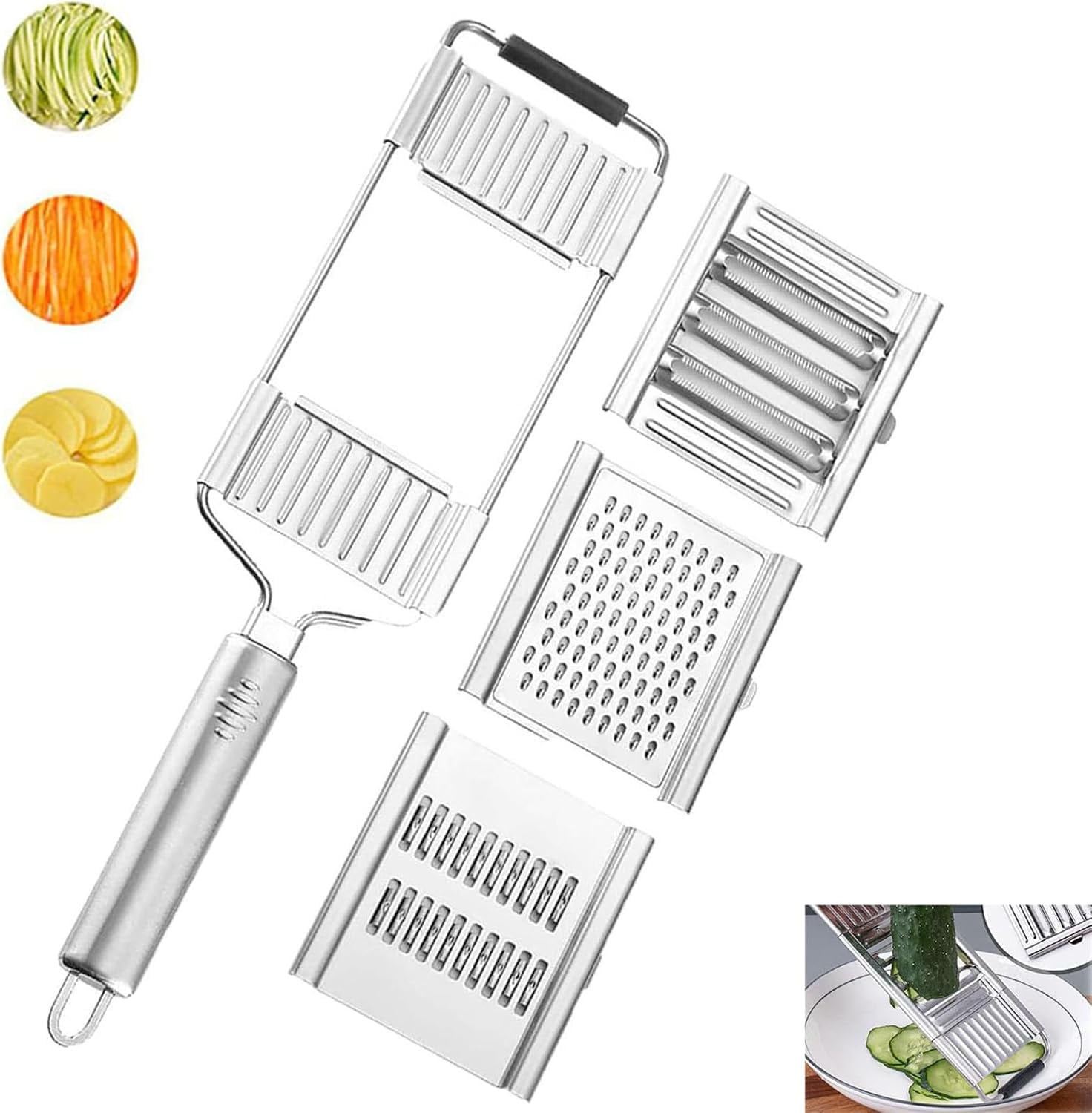 Shoptice Vegetable Slicer, 4 in 1 Multi-Purpose Vegetable Slicer, Multi ...