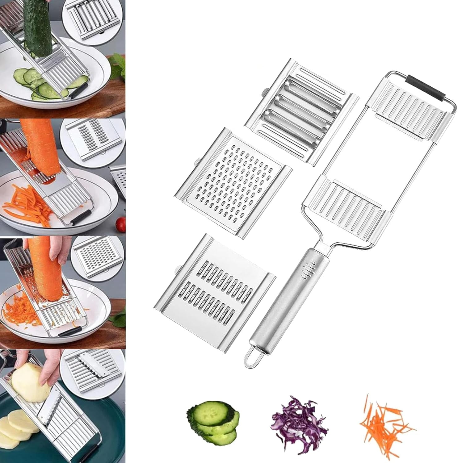 Shoptice Vegetable Slicer, Multi Purpose Fruit & Vegetable Slicer, 4 In ...