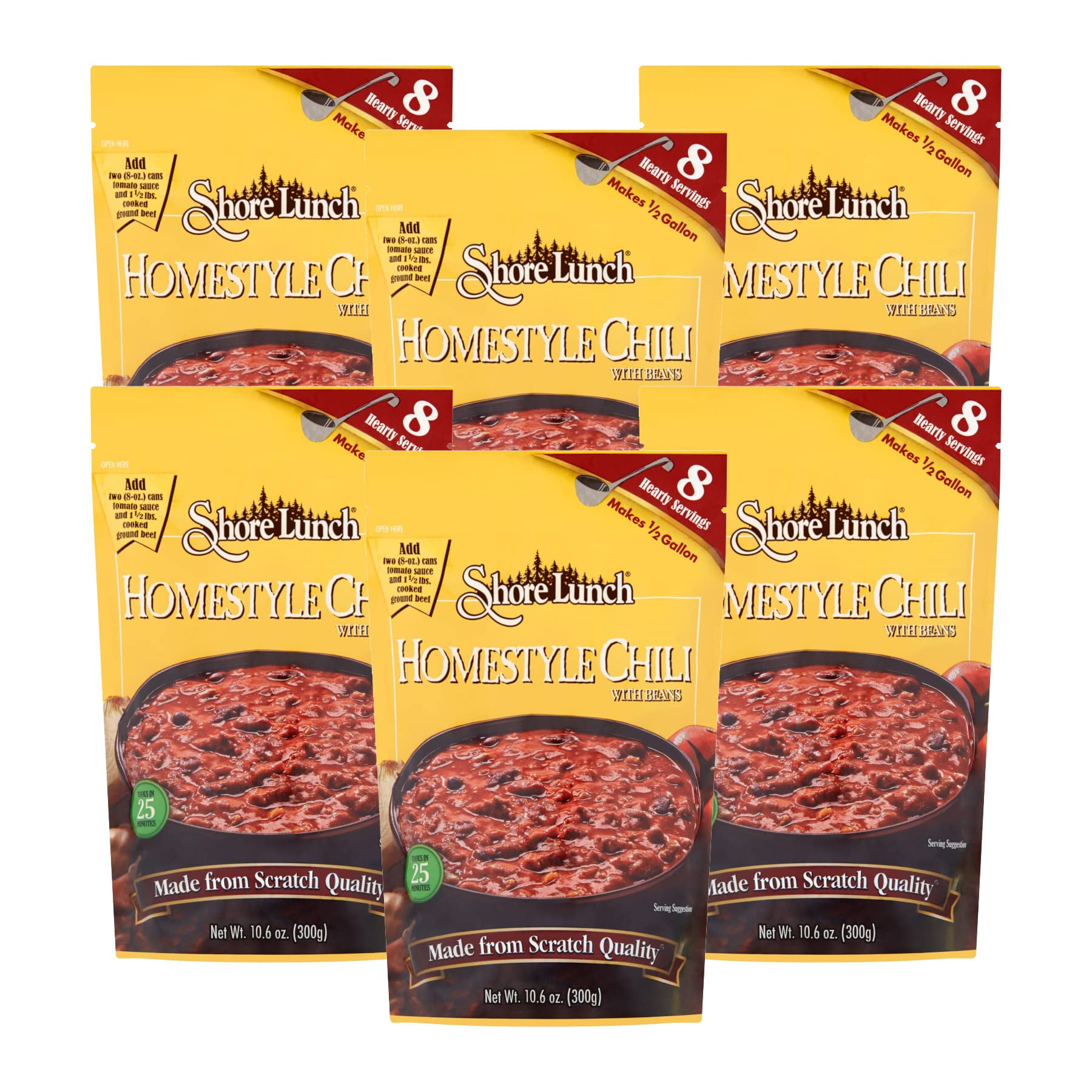 Shore Lunch Homestyle Chili Mix with Beans, Blend of Beans & Savory ...