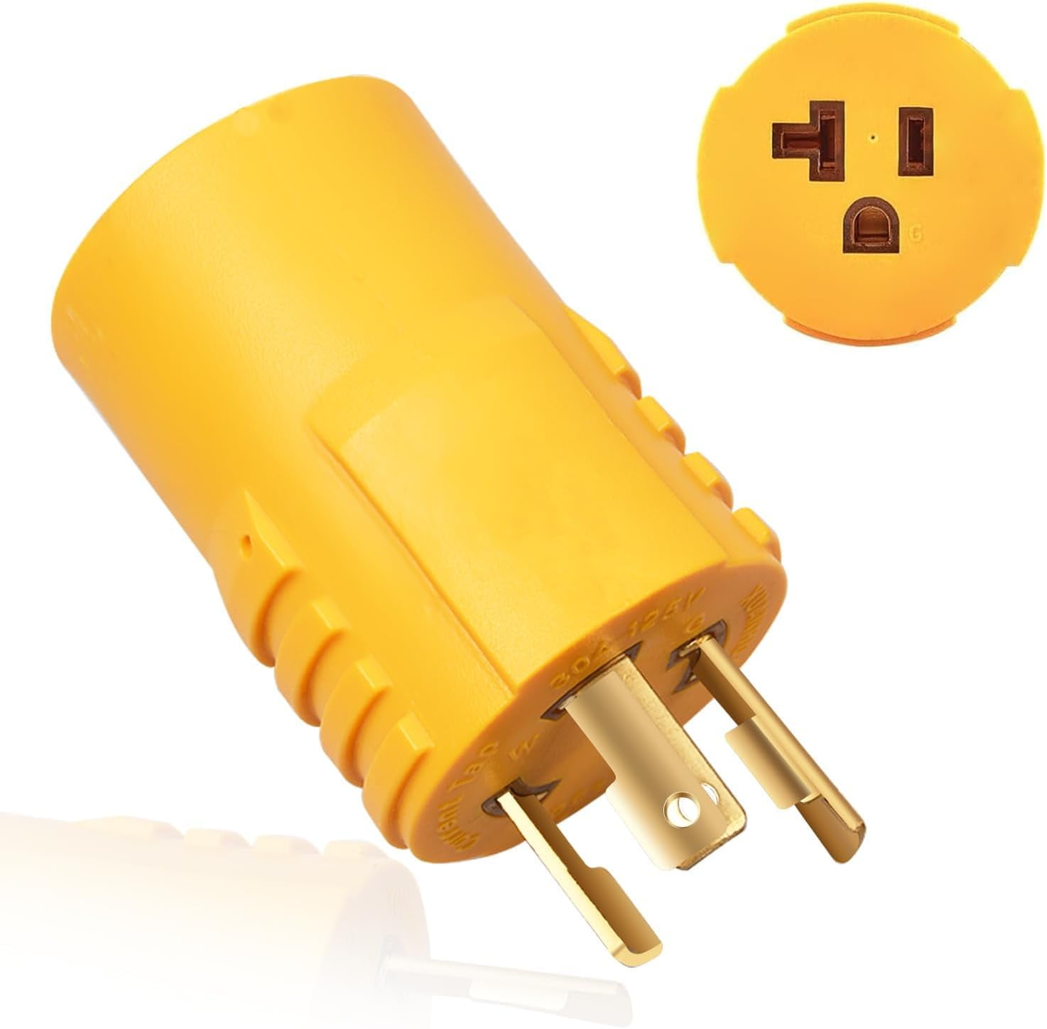 Shore Power 30A to 15A Generator Connector, NEMA L5-30P to 5-15R / 5 ...