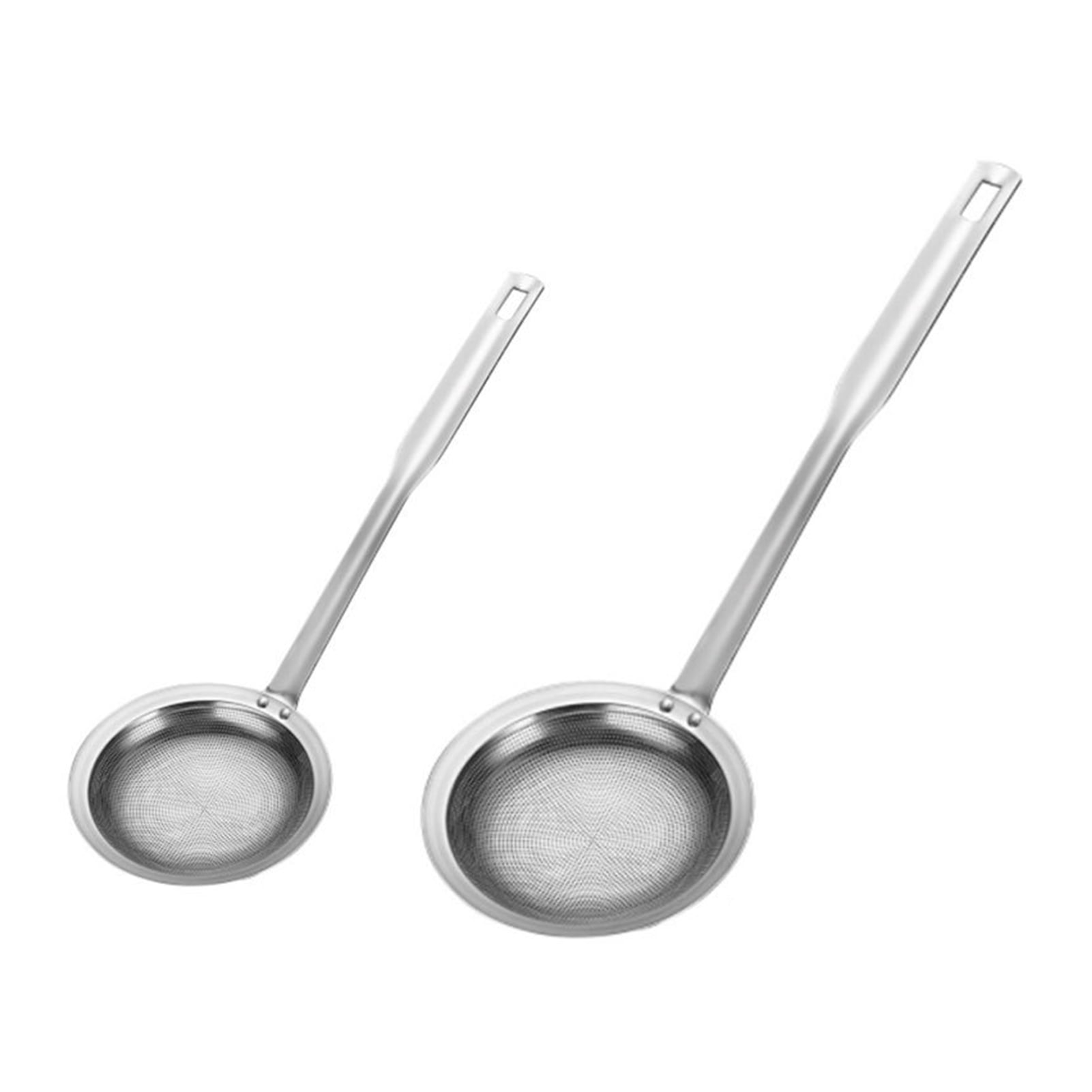 Shoreew 1/2Pcs Stainless Steel Fine Mesh Colander Spoon Strainer Oil ...