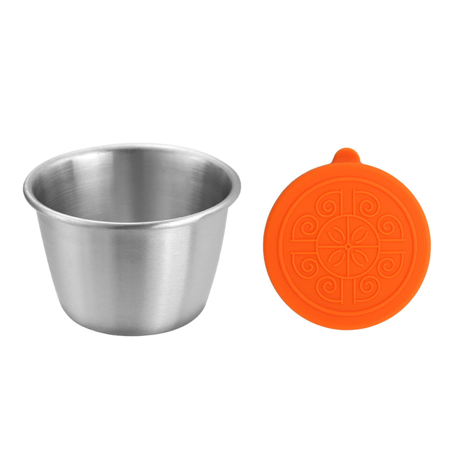 Shoreew 1/6Pcs Dipping Cup Stainless Steel Sauce Cup with Leakproof Lid ...