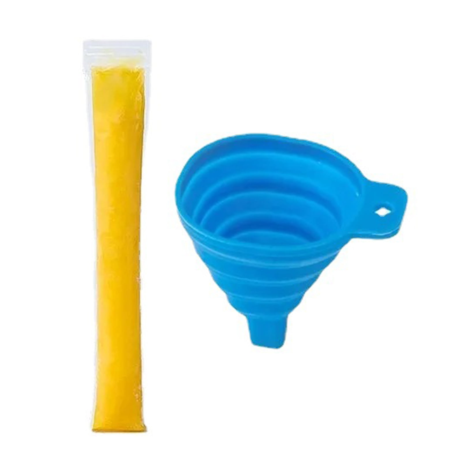 Shoreew 100 Pcs Disposable Popsicle Bag with Funnel Transparent Freezer ...