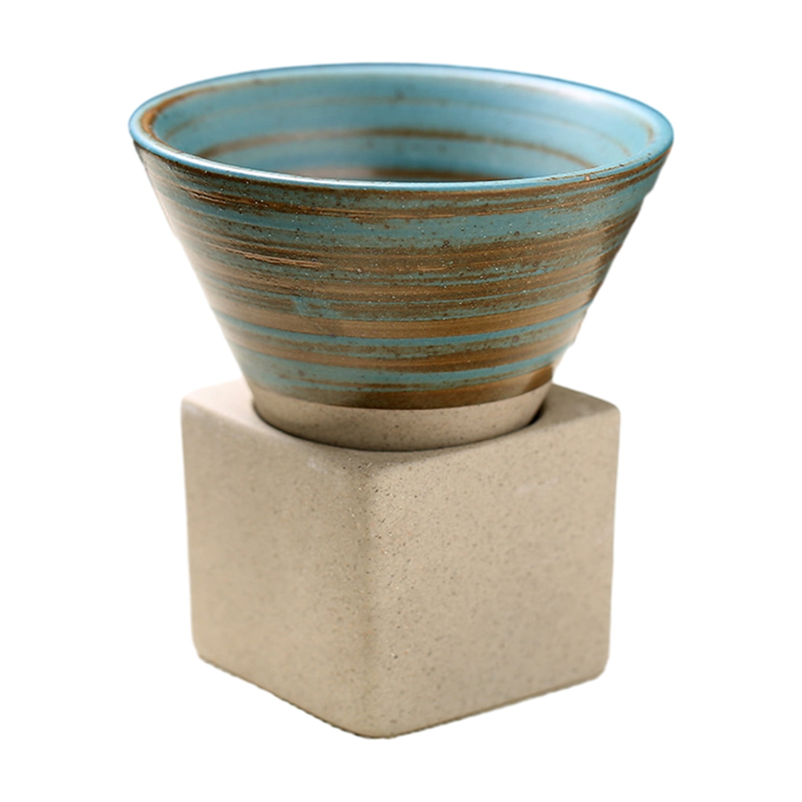 Shoreew 100ML Crude Pottery Funnel Coffee Cup with Base Heat-resistant ...