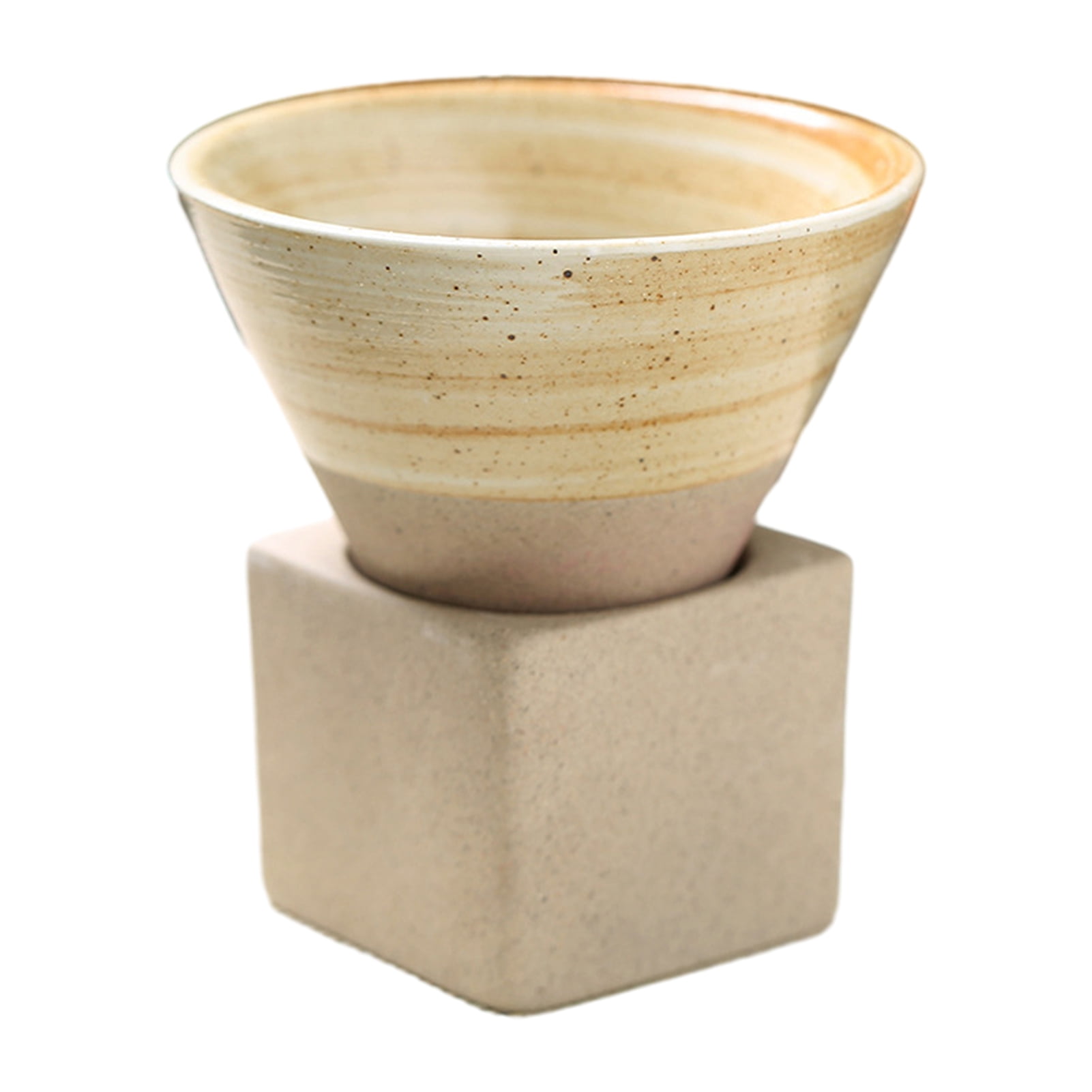 Shoreew 100ML Crude Pottery Funnel Coffee Cup with Base Heat-resistant ...