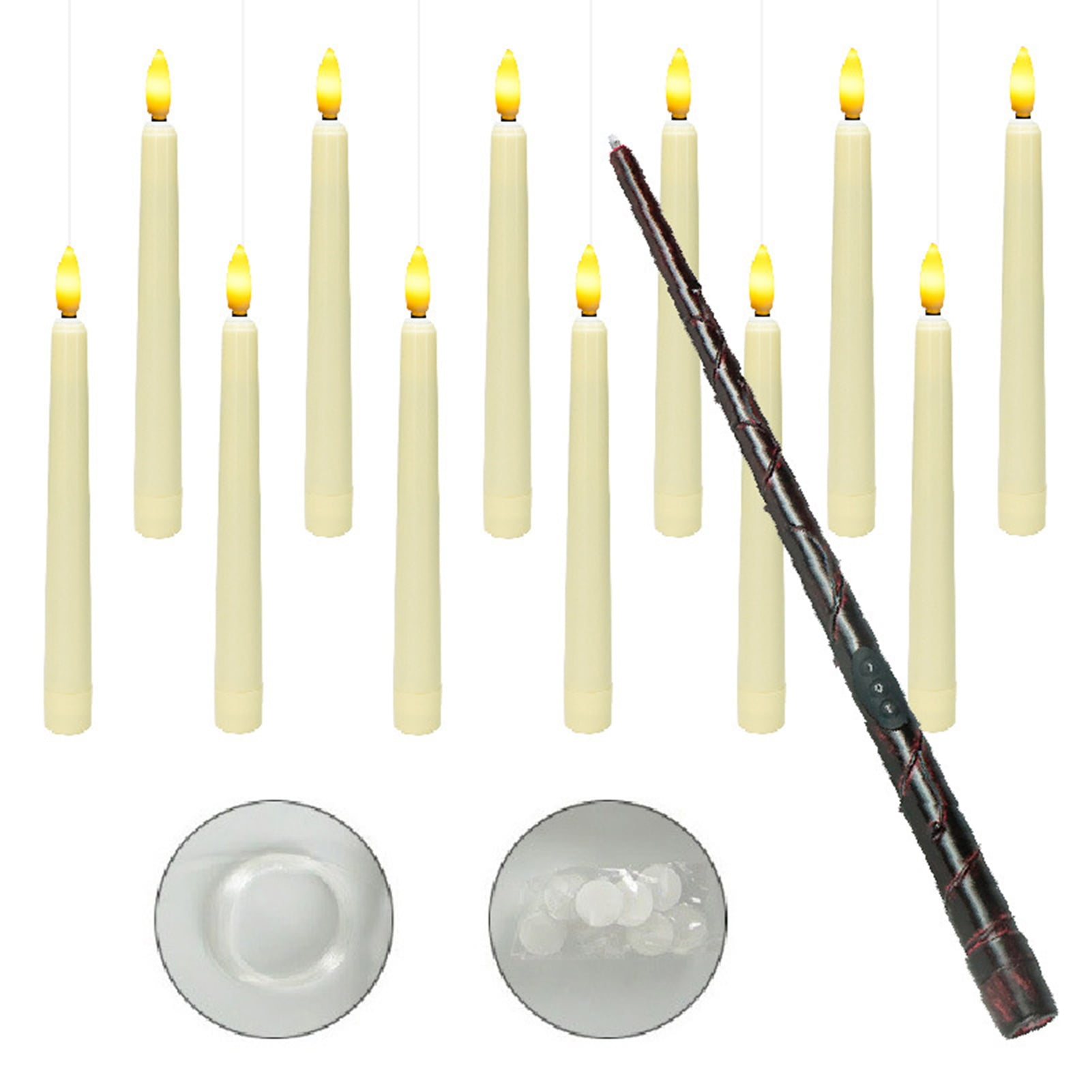 Shoreew 12Pcs Floating LED Candles with Wand Remote Control Flameless ...