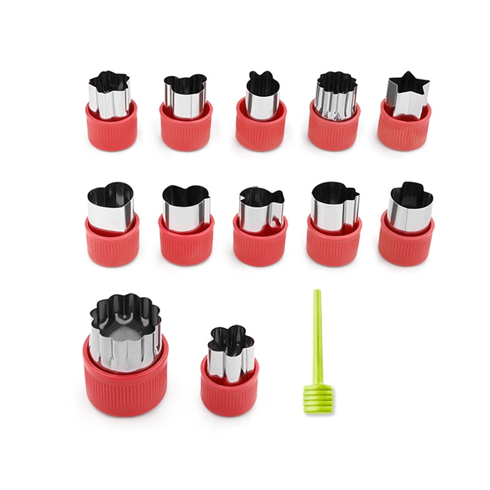 Shoreew 12Pcs Fruit Vegetable Cutter Shapes Set Mini Cookie Cutters ...