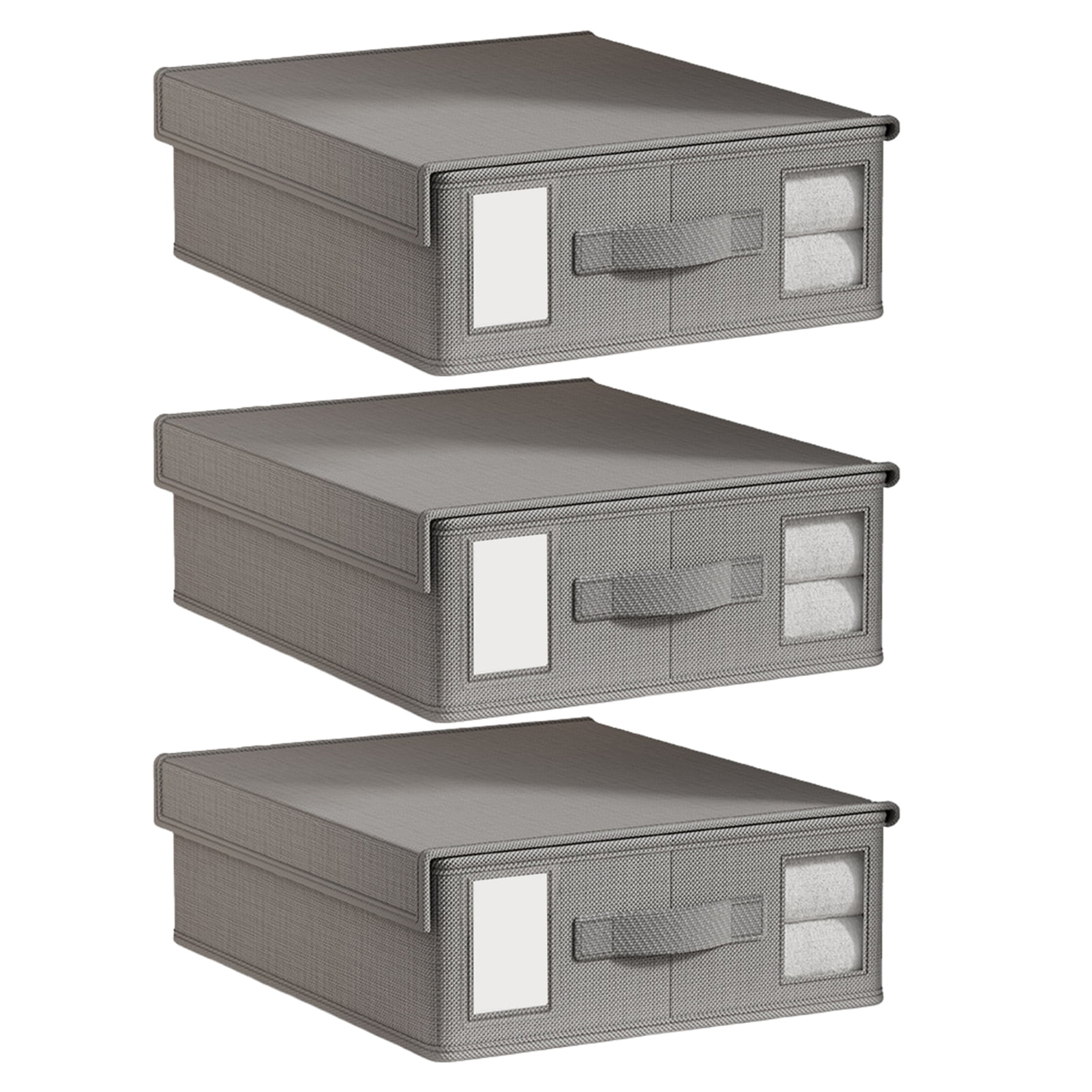 Shoreew 2/3 Pcs Bed Sheet Storage Box with Visible Window And Handle ...