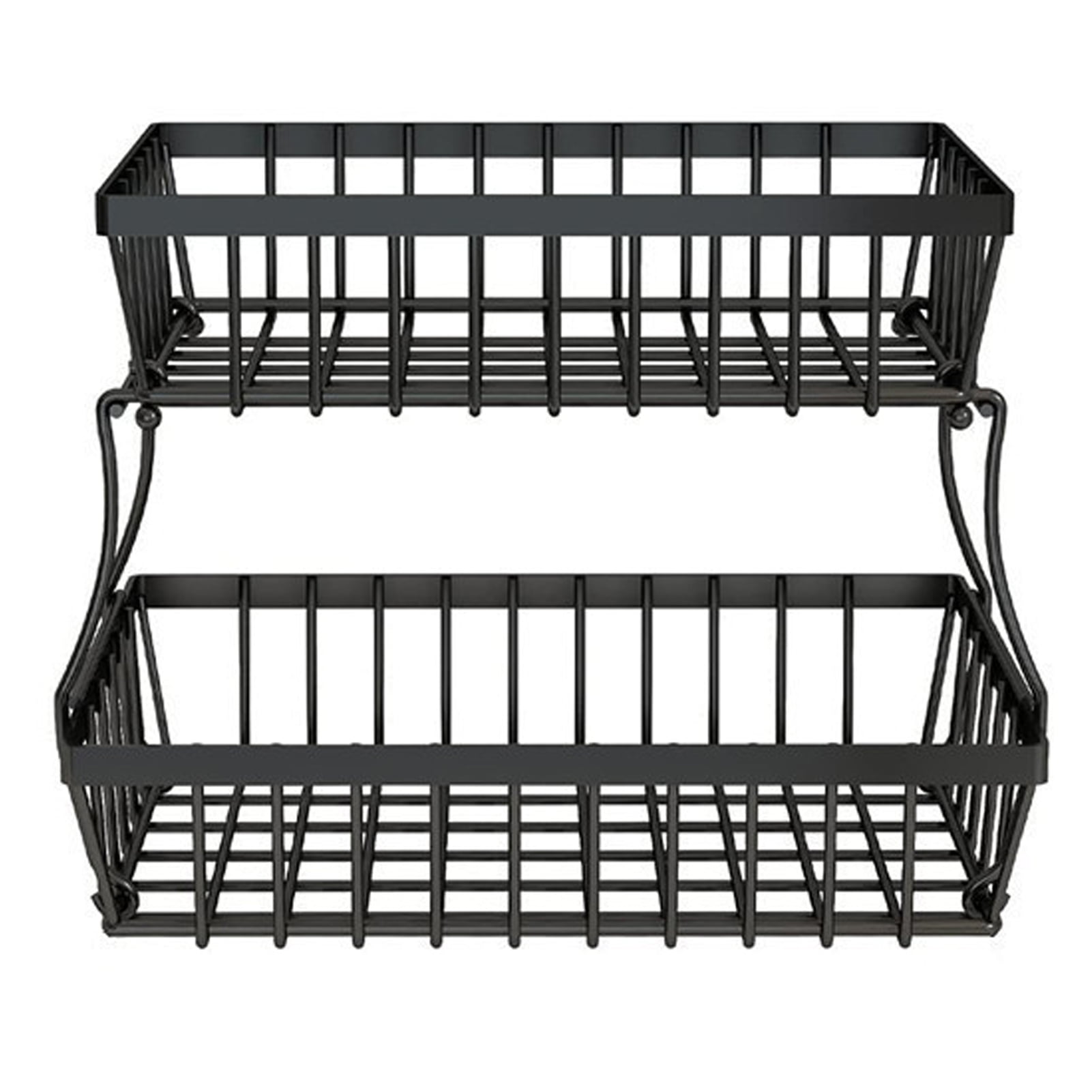 Shoreew 2 Tier Countertop Fruit Basket with Banana Hangers Large ...