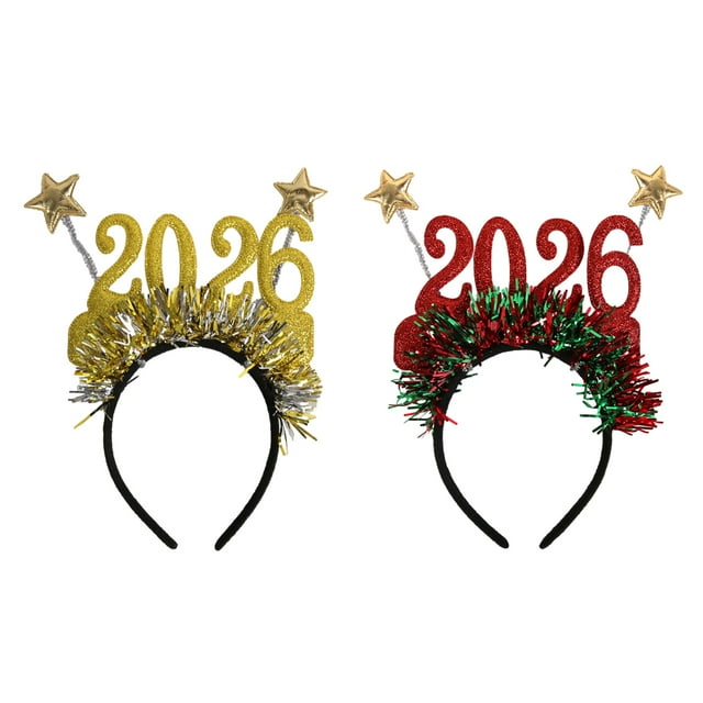 Shoreew 2026 Glitter Headband for New Years Eve Christmas Party Hair ...