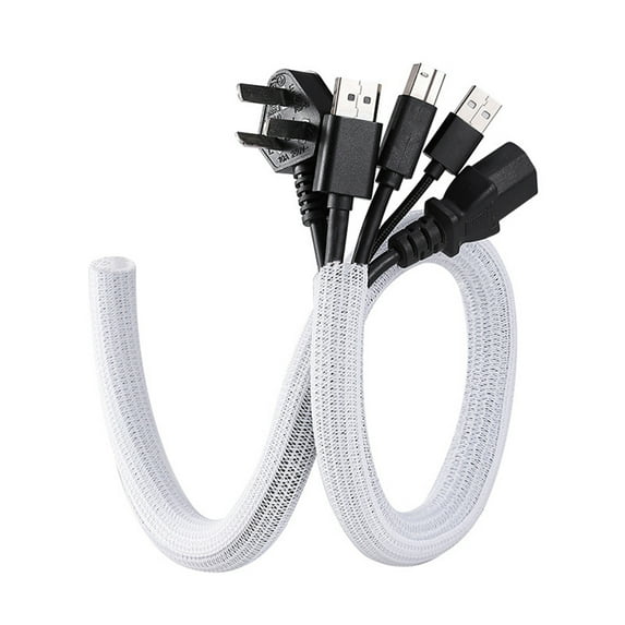 Shoreew 2M Braided Cable Sleeve Expandable TV Computer Power Cable ...