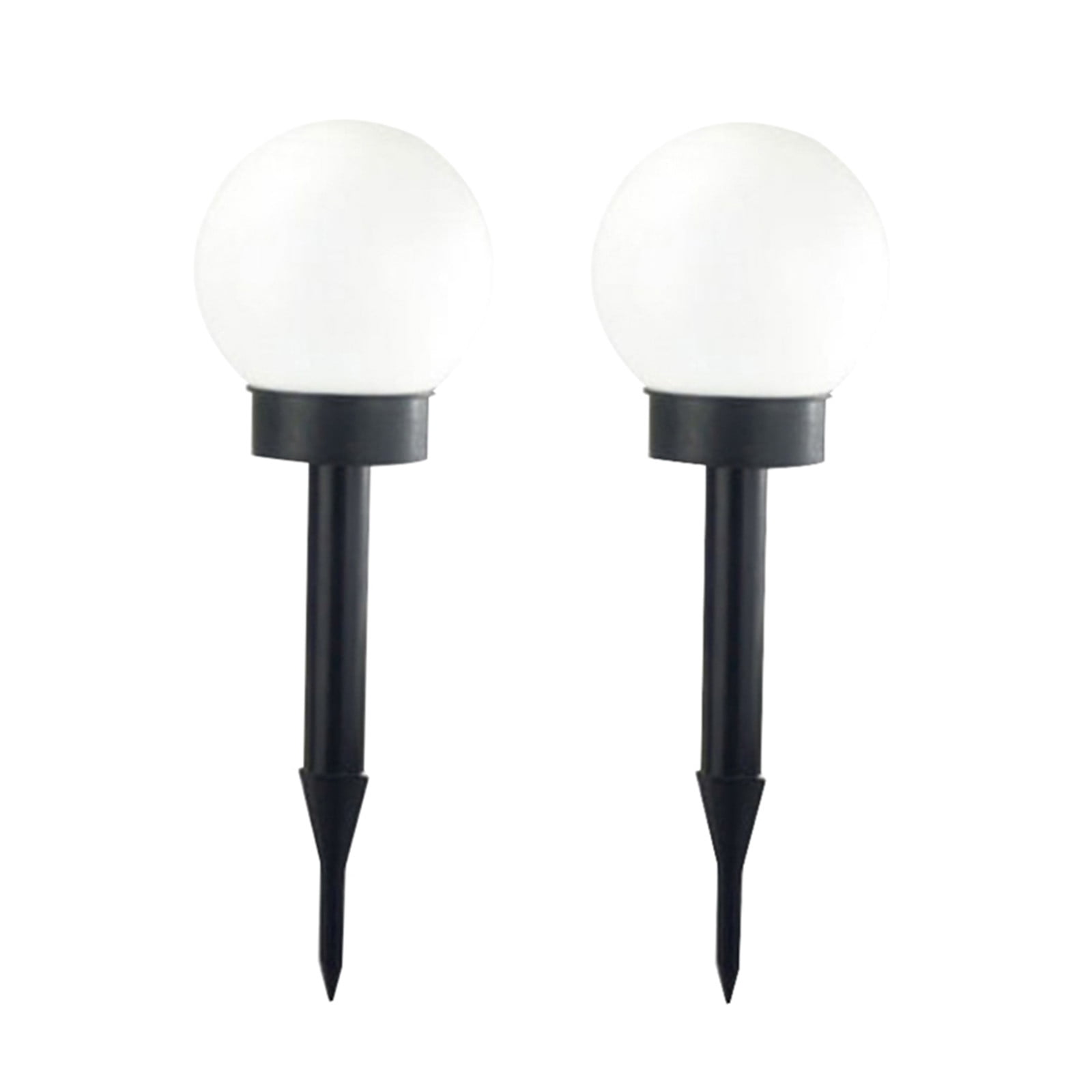 Shoreew 2Pcs Round Ball LED Solar Garden Lights, Outdoor Lawn Pathway ...