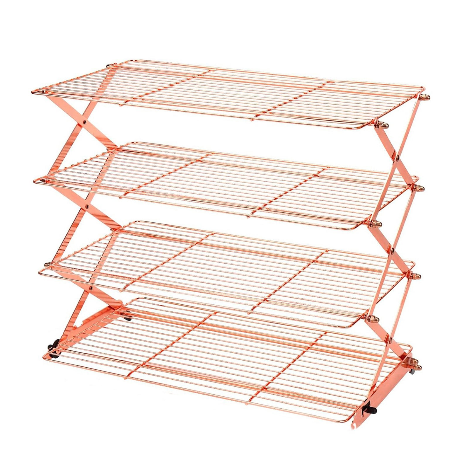 Shoreew 3/4-Tier Collapsible Cooling Rack Foldable Adjustable Stackable ...