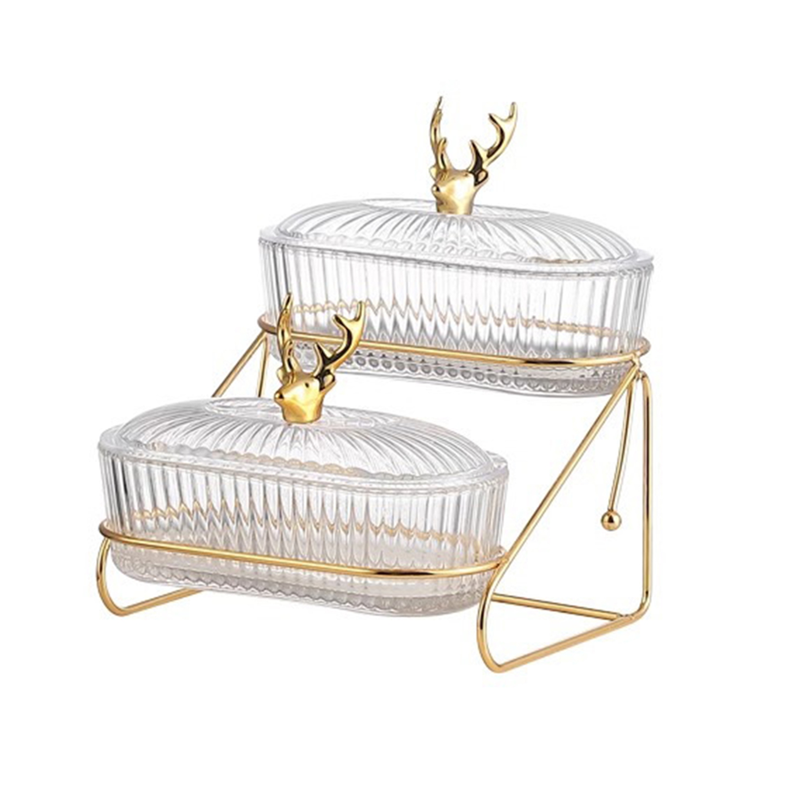 Shoreew 3-Tier Dried Fruit Display Tray with Nut Stand Stylish Elk Lid ...