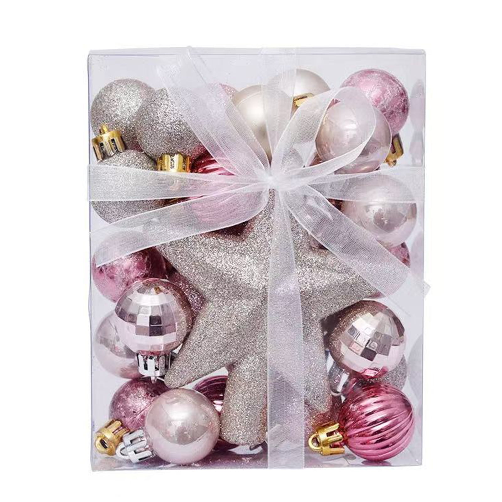 Shoreew 30 Pcs Mini Christmas Ball Ornaments Set 1.81 Inch Plastic ...