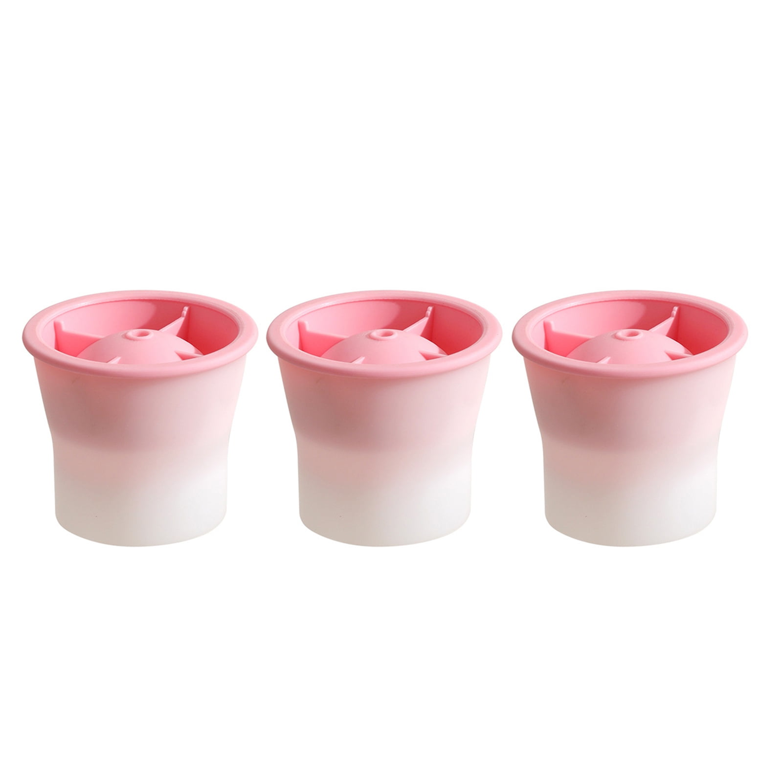 Shoreew 3Pcs Silicone Round Ice Cube Molds with Lids Easy Release ...