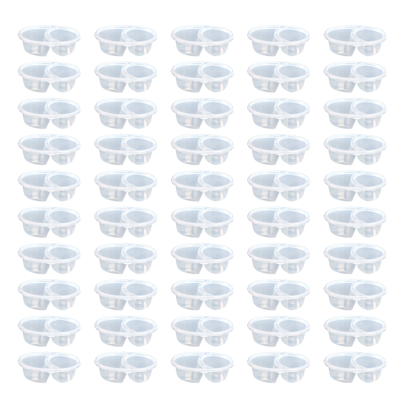 Shoreew 50Pcs Condiment Container with Lids Double Compartment Snack ...