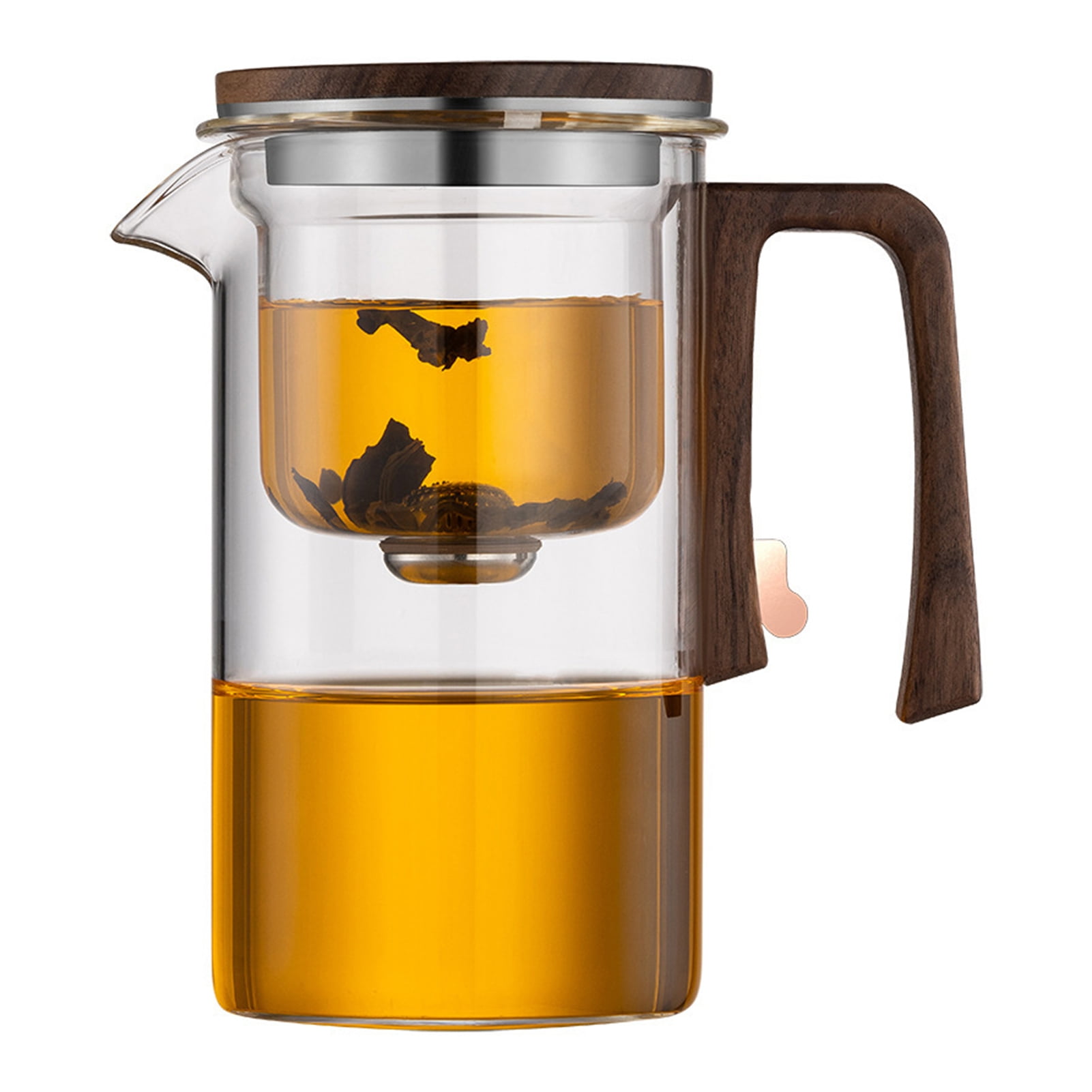 Shoreew 520/720/900ml Glass Tea Pot with Infuser Wooden Handle Heat ...