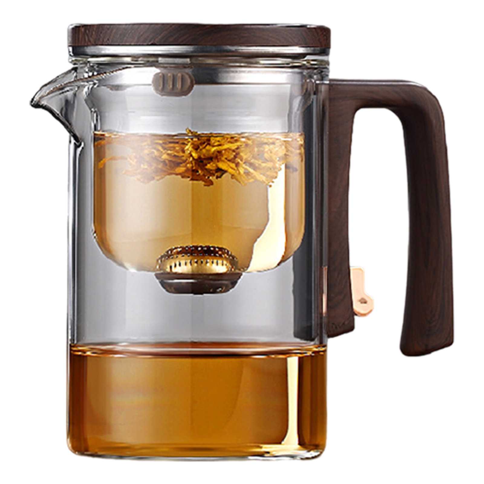 Shoreew 520/720/900ml Glass Tea Pot with Infuser Wooden Handle Heat ...