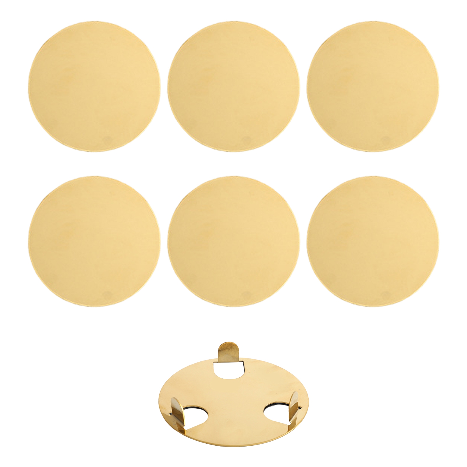 Shoreew 6-Piece Gold Stainless Steel Coaster Set with Holder – Modern ...