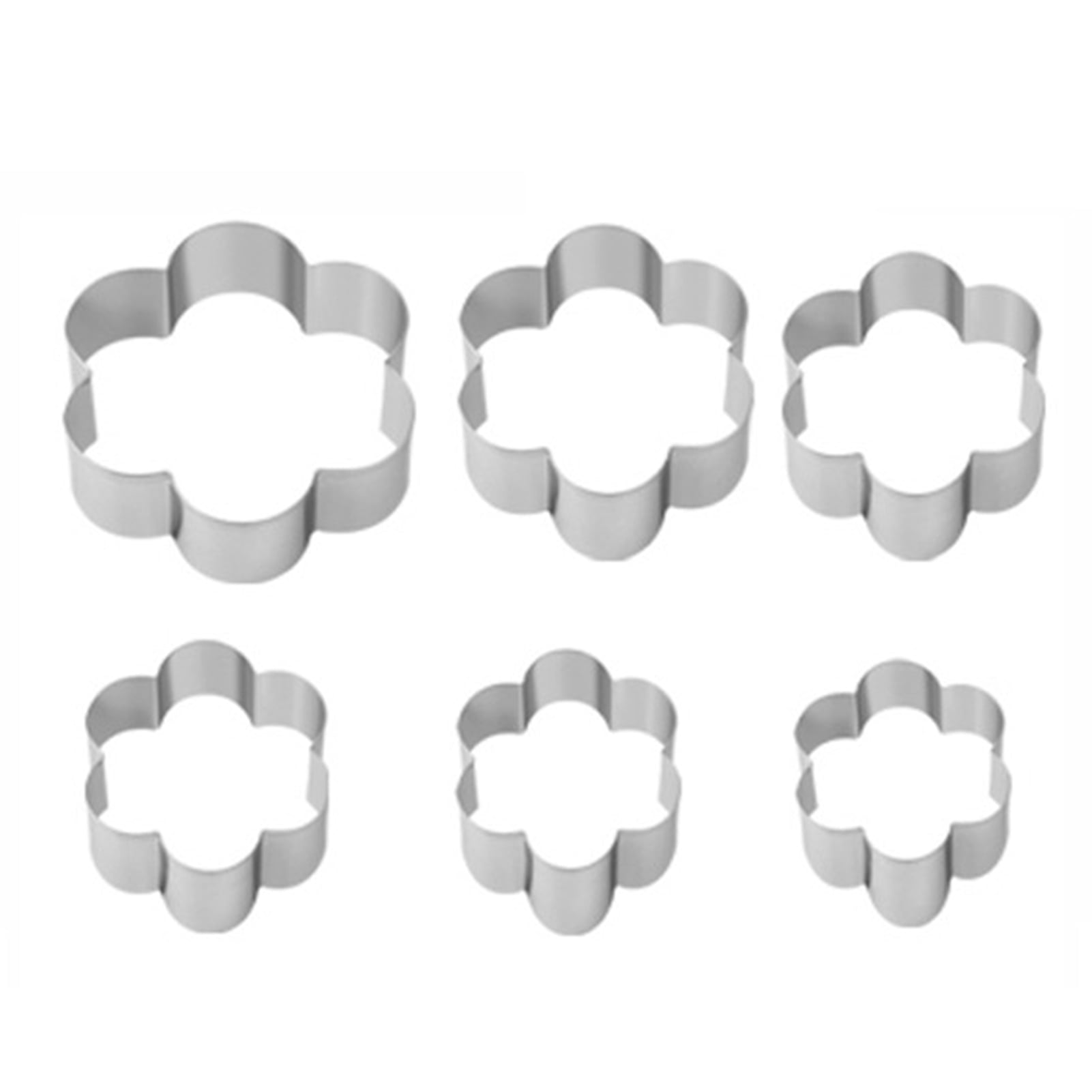 Shoreew 6Pcs Heart Cookie Cutter Set Stainless Steel Star Flower Shaped ...