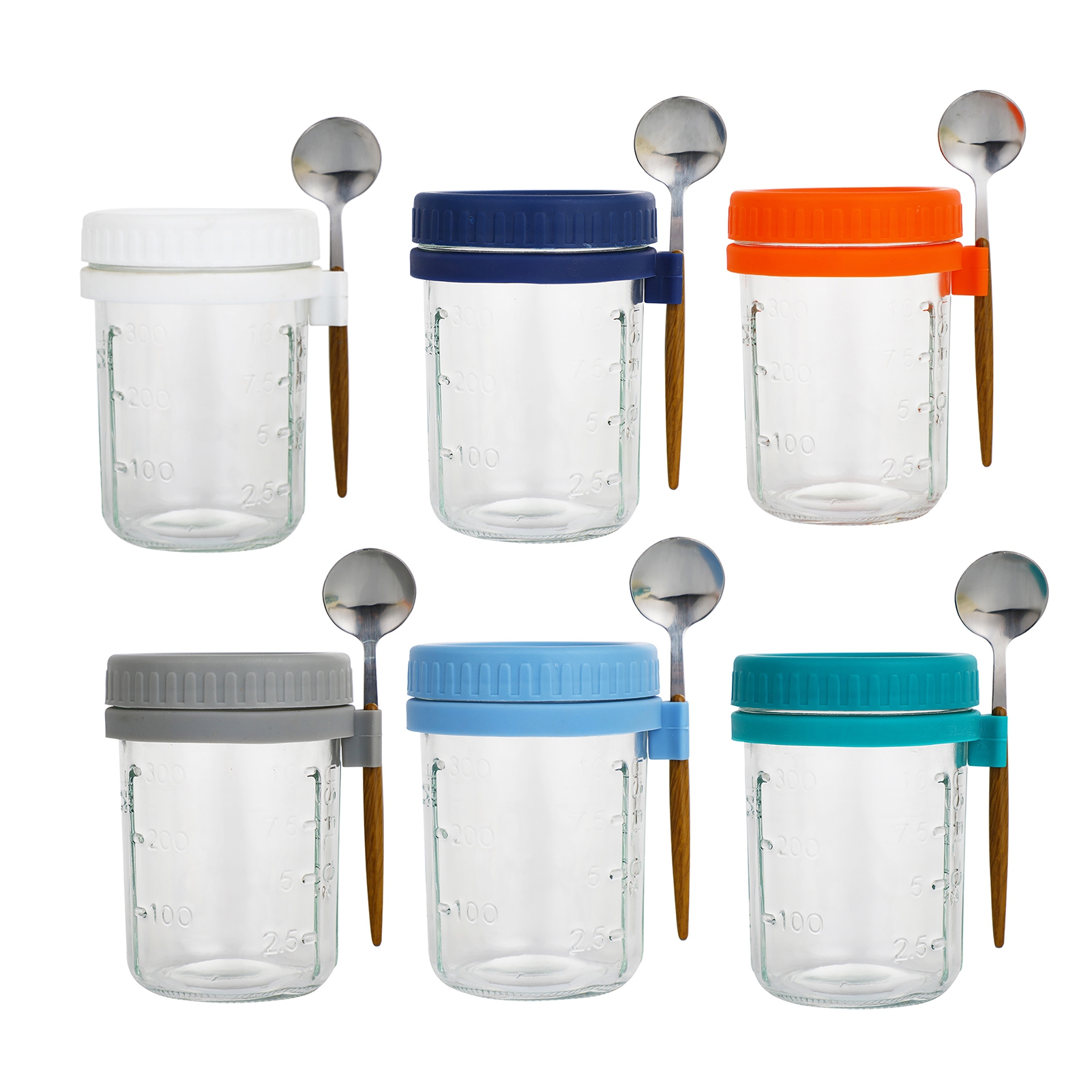 Shoreew 6Pcs Overnight Oat Containers with Lids Food Grade BPA Free ...