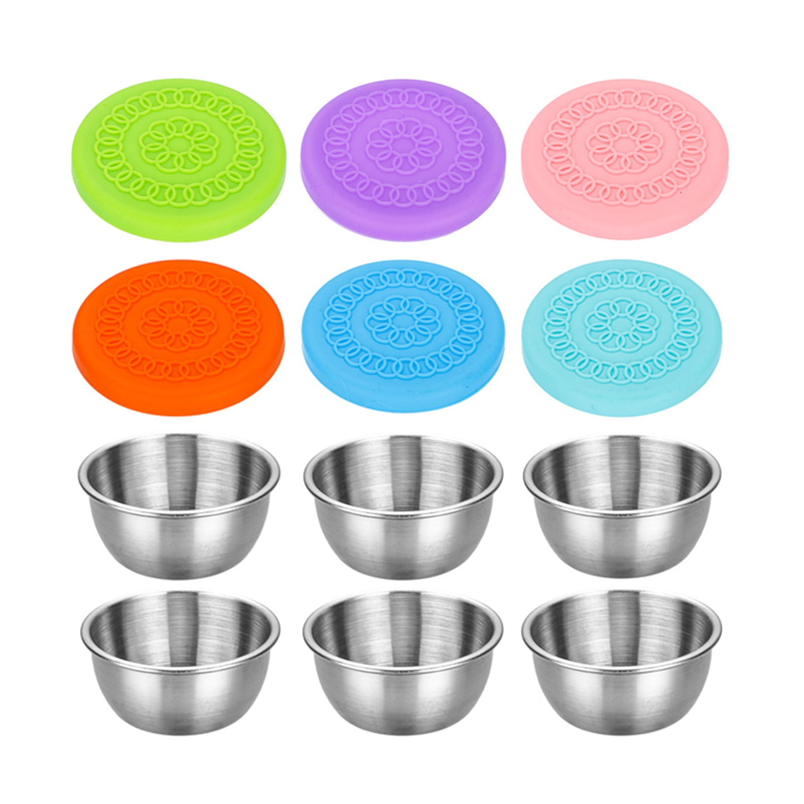 Shoreew 6Pcs Sauce Cup Set Leak-Proof Stainless Steel Containers with ...