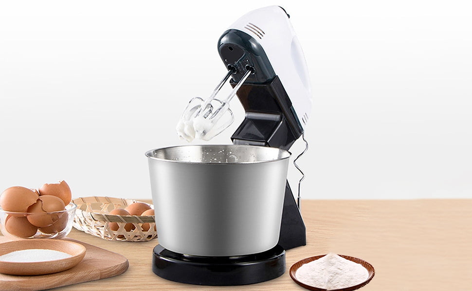 Shoreew 7-Speed Stand Mixer with Stainless Steel Bowl & Dough Hook ...