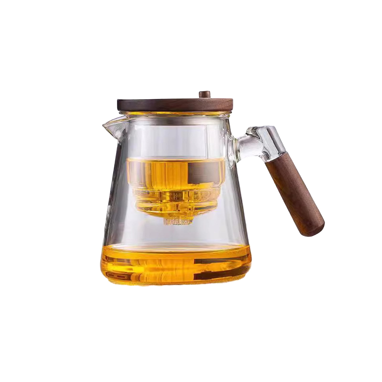Shoreew 800ml Teapot Water Separation Glass Glass Teapot Wooden Handle ...