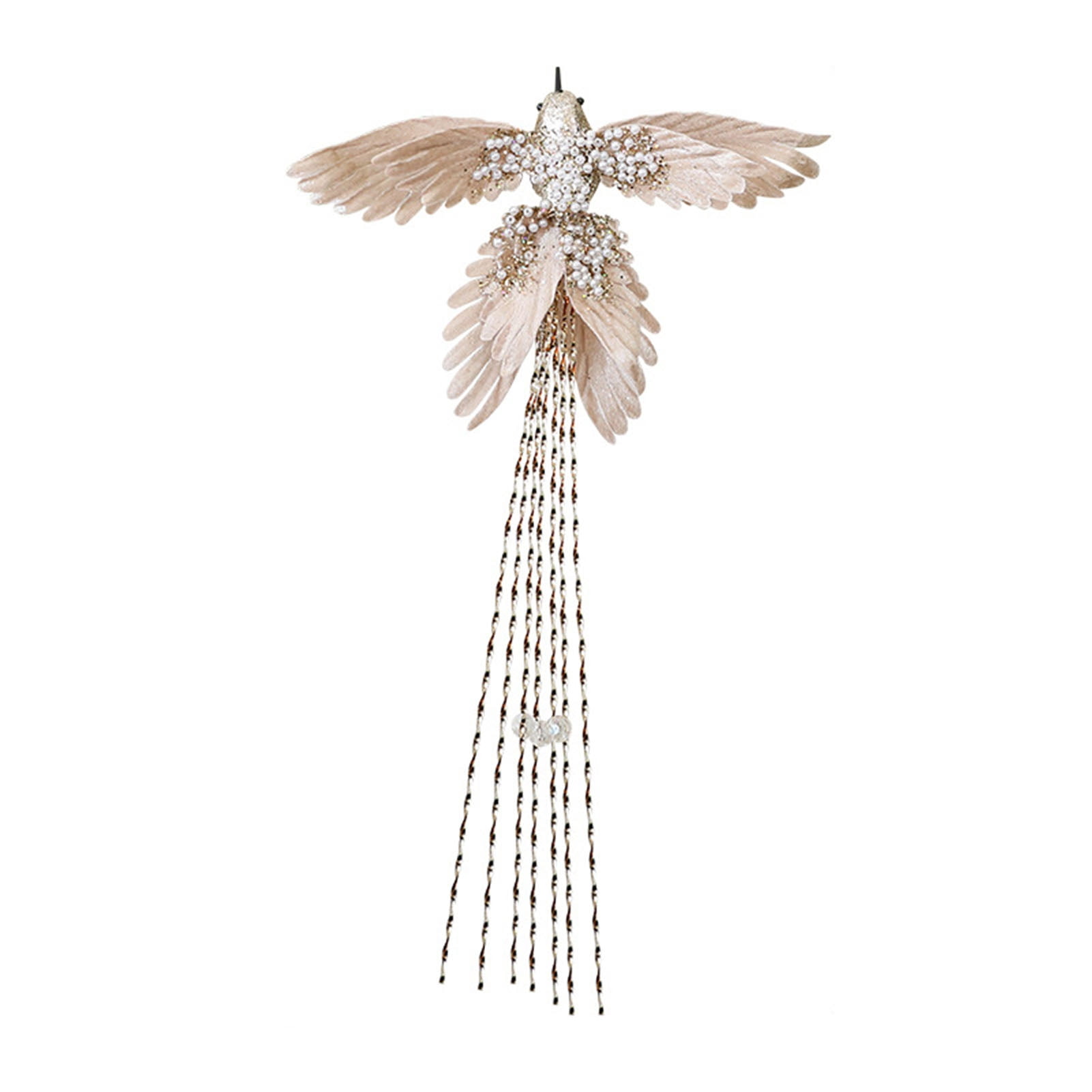 Shoreew Artificial Glitter Birds Christmas Tree Ornament Realistic Long ...