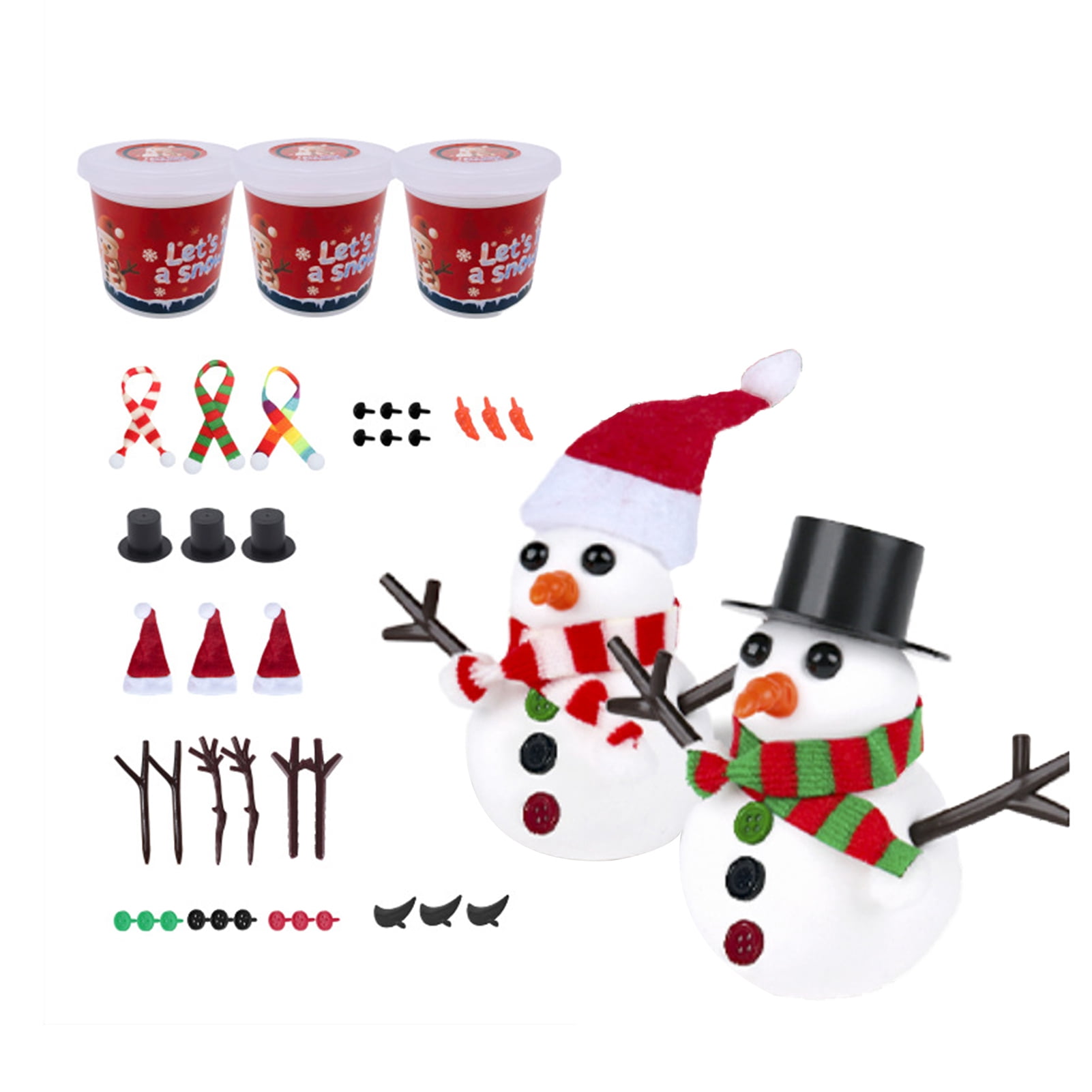 Shoreew Build A Snowman Kit Air Dry Clay Snowman Christmas Crafts for ...