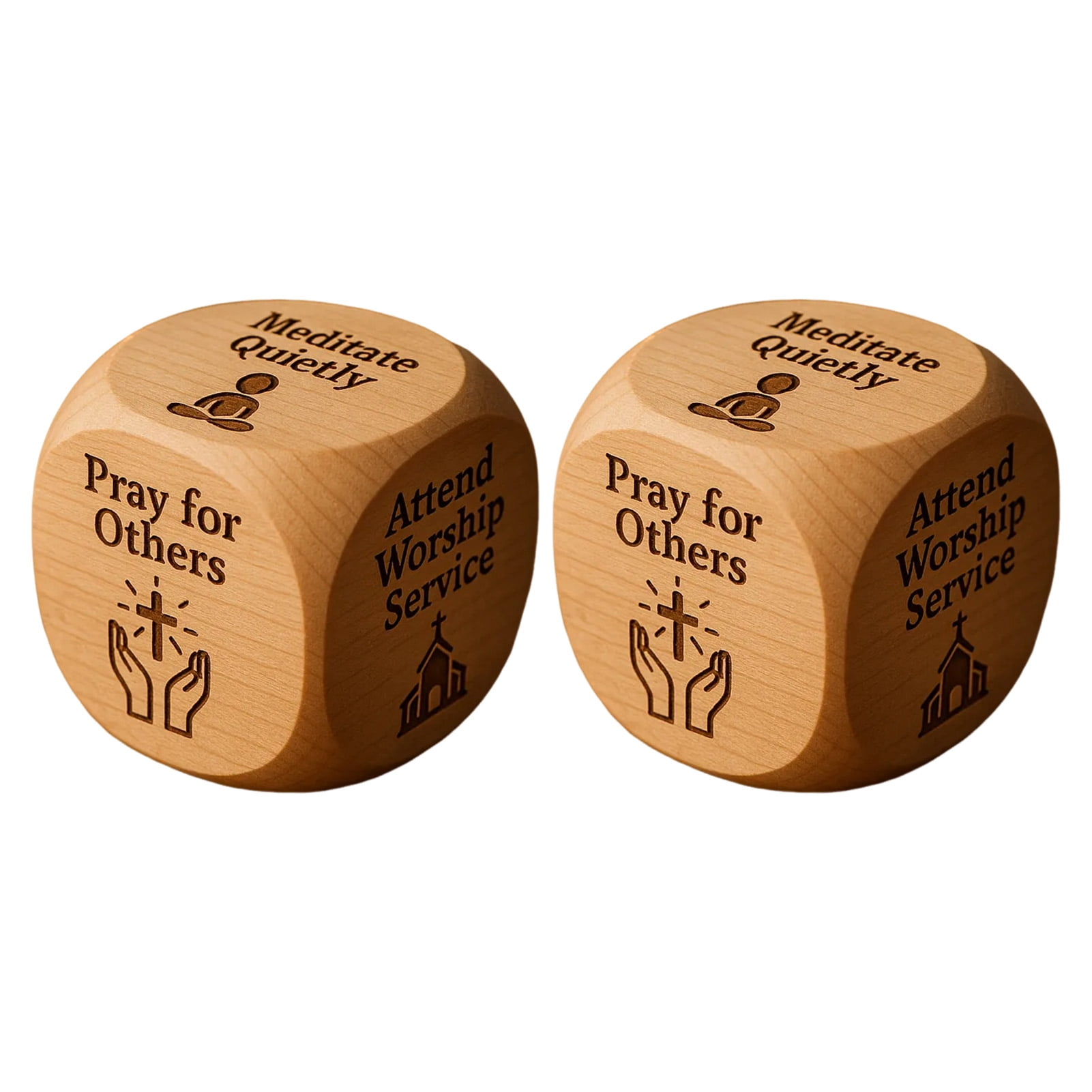 Shoreew Christian Prayer Dice Handmade Wooden 6-Sided Decision Dice ...