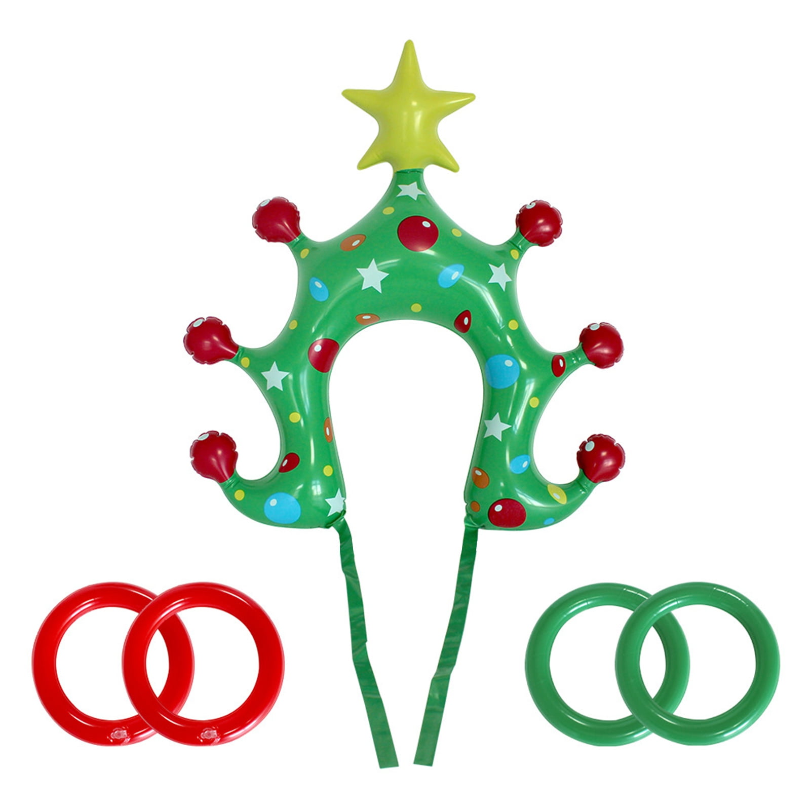Shoreew Christmas Party Inflatable Ring Toss Game Xmas Tree Shaped ...