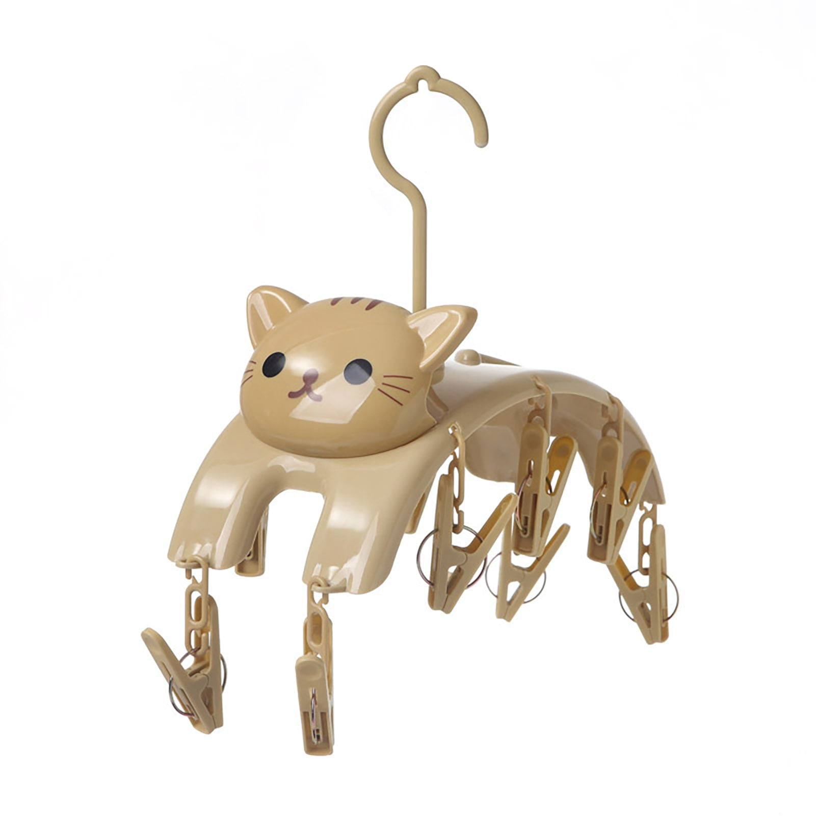 Shoreew Clothes Drying Rack Cute Cat Shape Clothes Hanger Multi-hook ...