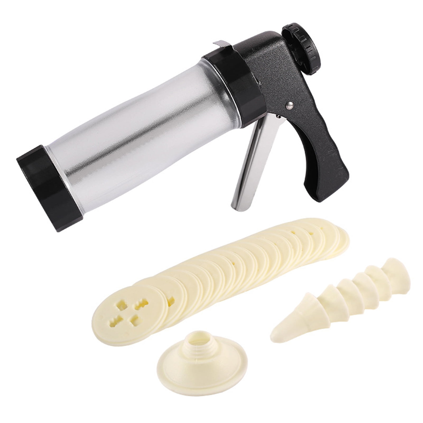 Shoreew Cookie Press Kit Stainless Steel Cookie Cutters 16 Discs 6 Nozzles Baking Cookie Maker ...